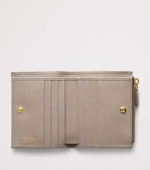 Prada Small Saffiano Leather Wallet - Grey