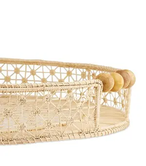 AQUAZZURA Large Woven Baru Tray