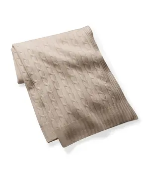 Ralph Lauren Cashmere Cable-knit Throw - Neutral