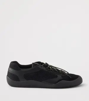 Prada Leather-mesh Speedrock Sneakers