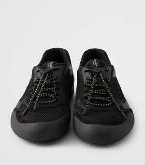 Prada Leather-mesh Speedrock Sneakers