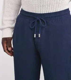 Vilebrequin Linen Drawstring Trousers - Navy