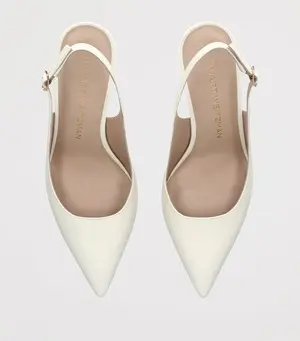 STUART WEITZMAN Leather Slingback Pumps 75 - Ivory