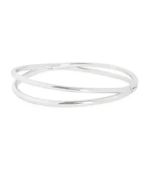 ASTRID & MIYU Crossover Twist Bangle - Silver