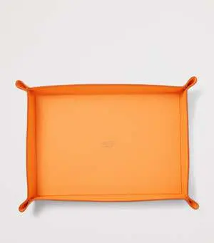 Smythson Large Panama Rectangular Trinket Tray - Orange