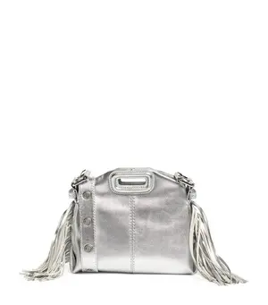 Maje Mini Leather Miss M Shoulder Bag - Black