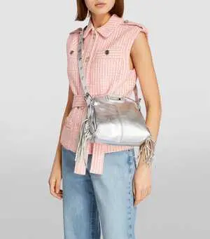 Maje Mini Leather Miss M Shoulder Bag - Black