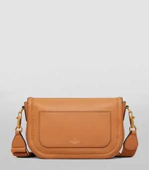 Valentino Garavani Leather Alltime Shoulder Bag - Beige