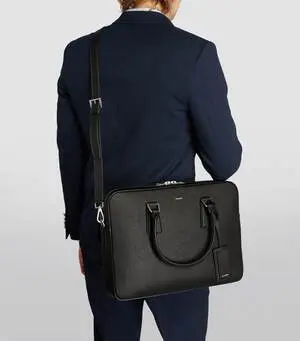 Sandro Leather Slim Briefcase - Black