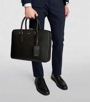 Sandro Leather Slim Briefcase - Black