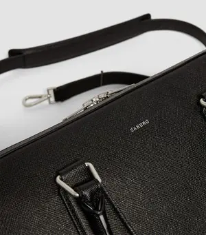 Sandro Leather Slim Briefcase - Black