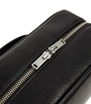 Sandro Grained Wash Bag With Top Handle