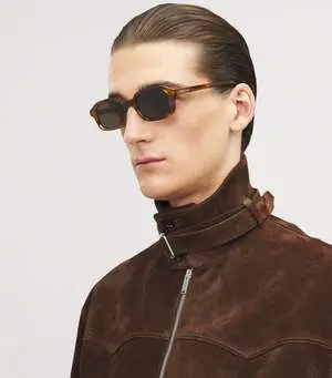 Alexander McQueen Tortoiseshell Rectangular Sunglasses