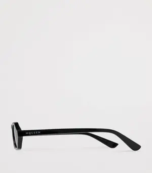 Alexander McQueen Oval Frame Sunglasses - Black
