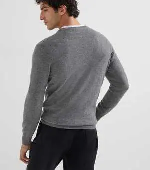 Brunello Cucinelli Cashmere V-neck Sweater - Grey