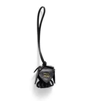 Miu Miu Leather Keyring - Black