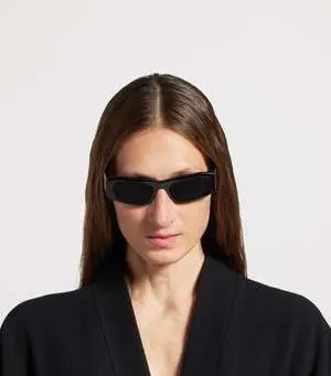 Balenciaga Rectangle Nano Sunglasses - Black