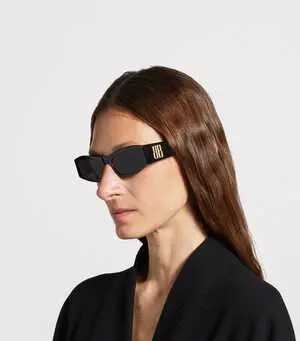 Balenciaga Rectangle Nano Sunglasses - Black