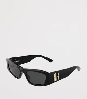 Balenciaga Rectangle Nano Sunglasses - Black