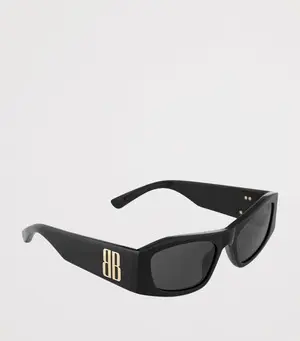 Balenciaga Rectangle Nano Sunglasses - Black