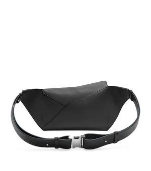 Loewe Leather Puzzle Belt Bag - Black