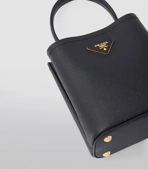Prada Small Saffiano Panier Top-handle Bag - Black