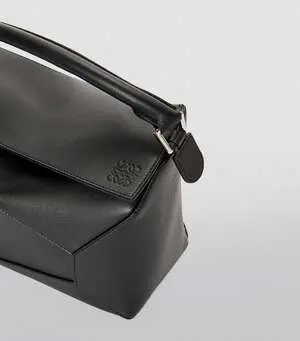 Loewe Leather Puzzle Edge Top-handle Bag - Black