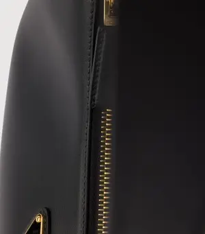 Prada Small Leather Arqué Shoulder Bag - Black