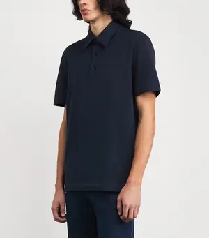 Brioni Cotton-silk Polo Shirt - Blue