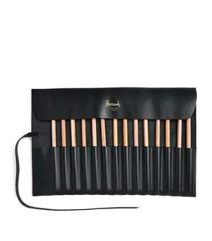 Harrods Leather Pencil Wrap - Black