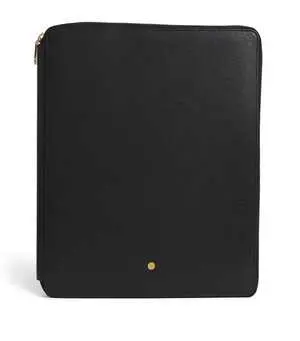 Harrods Leather Writing Folder - Black