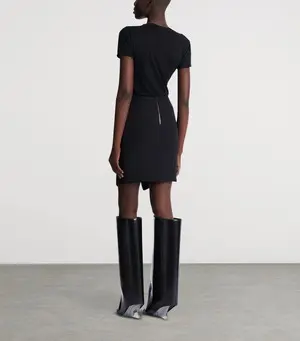 Balmain Virgin Wool Belted Mini Skirt