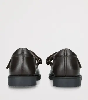 PAPOUELLI Leather Emilia Mary Janes - Brown