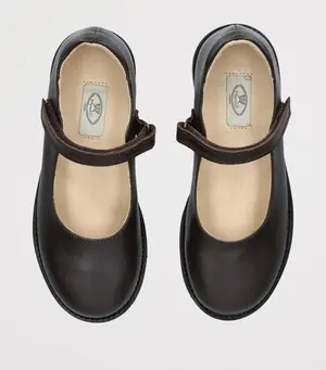 PAPOUELLI Leather Emilia Mary Janes - Brown