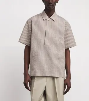 LE17SEPTEMBRE Cotton-blend Seersucker Stripe Shirt