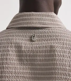 LE17SEPTEMBRE Cotton-blend Seersucker Stripe Shirt