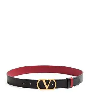 Valentino Garavani Vlogo Signature Reversible Belt - Black