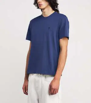 AMI Paris Cotton T-shirt With Embroidered De Coeur Motif
