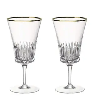 VILLEROY & BOCH Crystal Grand Royal Gold Water Goblets - Clear