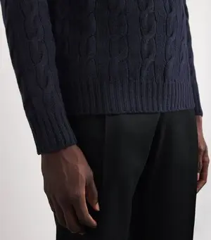 Ralph Lauren Purple Label Cashmere Cable-knit Sweater - Navy