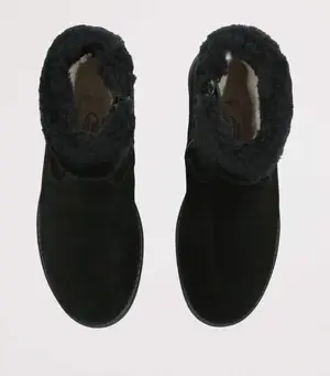 PAPOUELLI Suede Matilda Ankle Boots - Black
