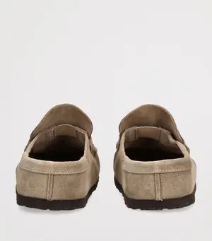 BIRKENSTOCK Suede Naples Wrapped Clogs - Brown