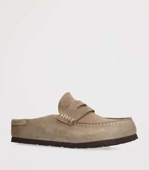 BIRKENSTOCK Suede Naples Wrapped Clogs - Brown
