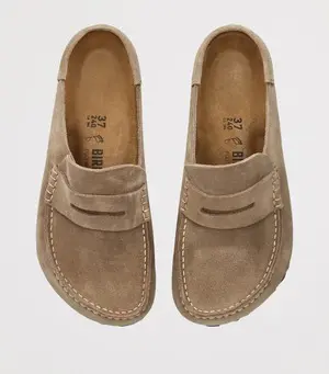 BIRKENSTOCK Suede Naples Wrapped Clogs - Brown