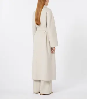 Max Mara Virgin Wool Belted Coat - Beige