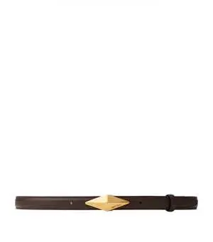 JIMMY CHOO Leather Belt With Diamond Clasp - Brown