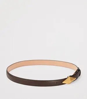 JIMMY CHOO Leather Belt With Diamond Clasp - Brown