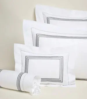 PRATESI Tre Righe Boudoir Pillowcase - Grey
