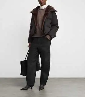 YVES SALOMON Down-mink Technical Puffer Jacket - Black