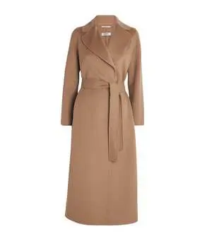 Max Mara Virgin Wool Wrap Coat - Beige
